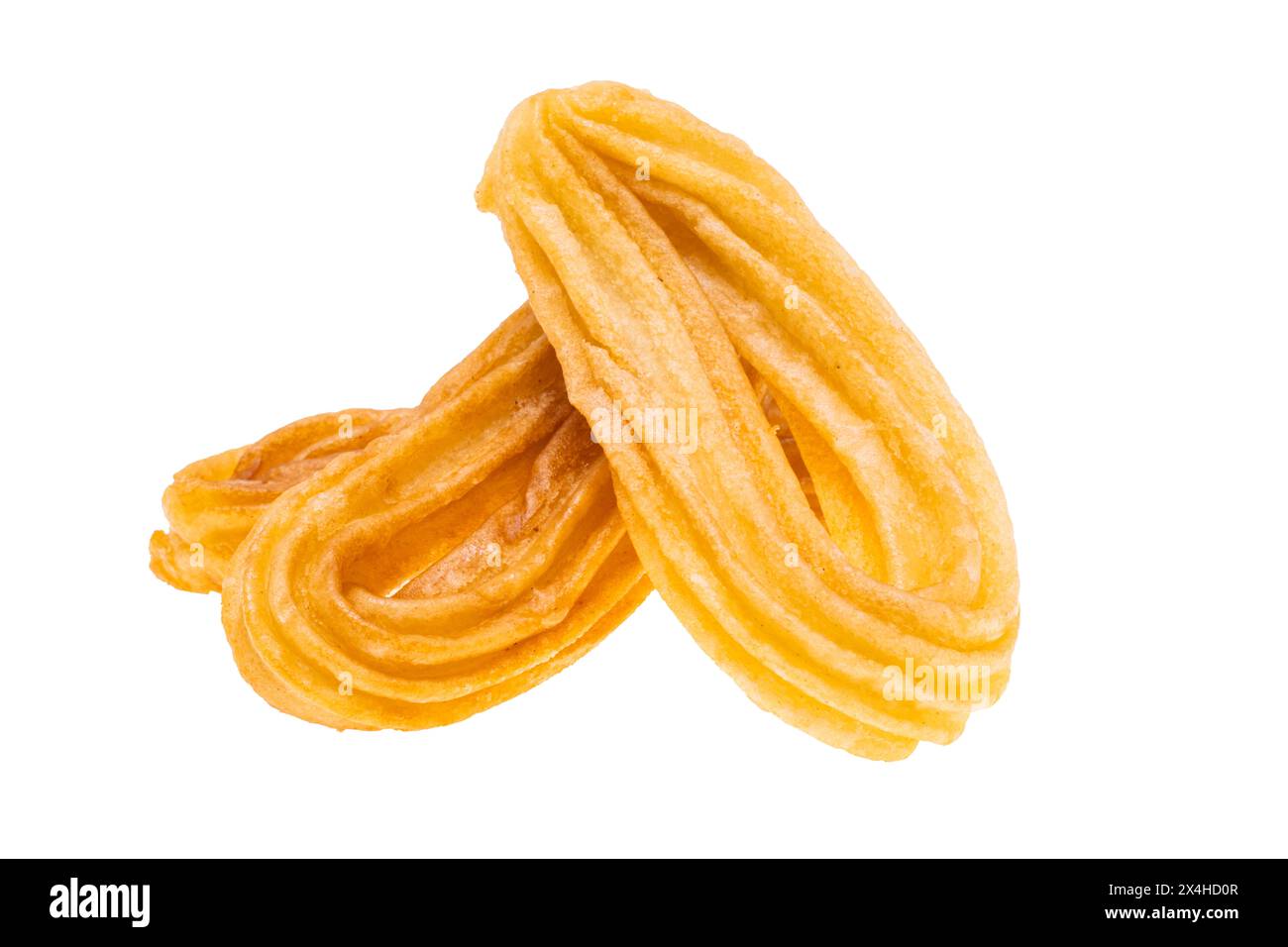 Spanish Churros deep fried isolated on white background Stock Photo - Alamy