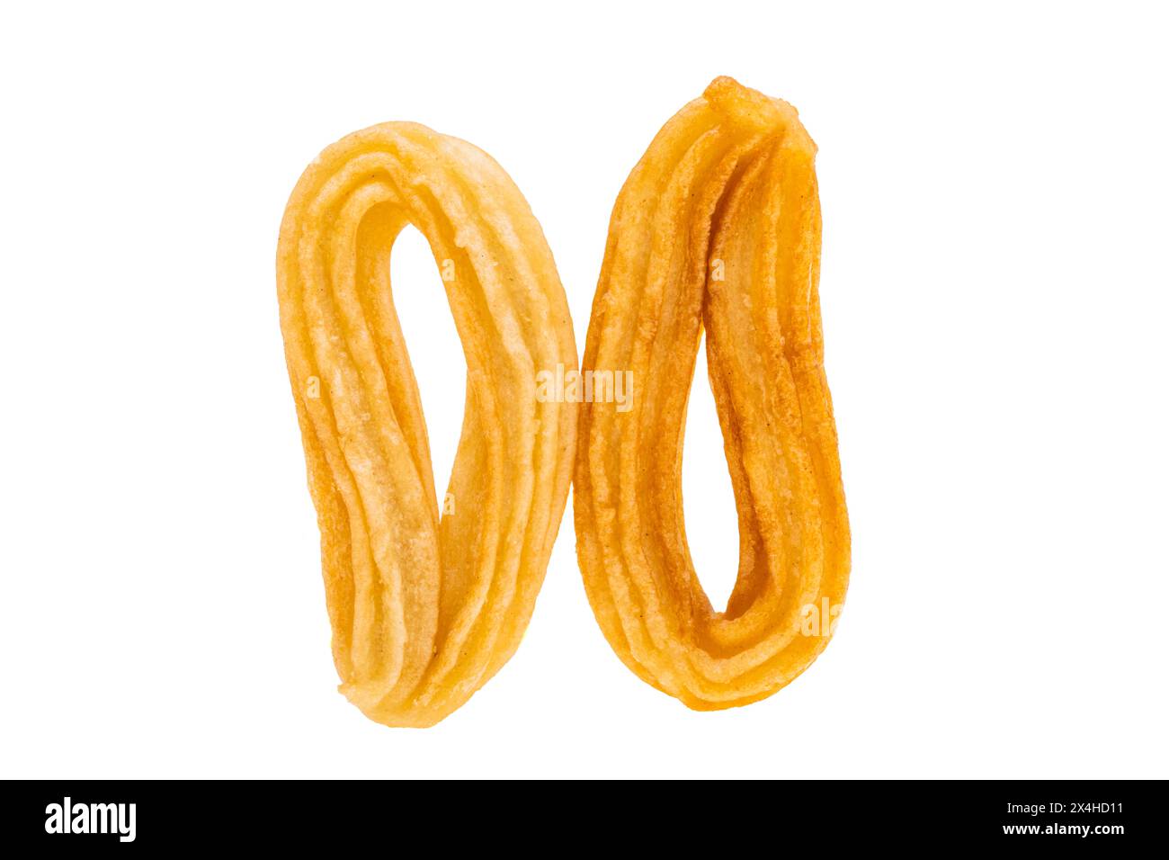Spanish Churros deep fried isolated on white background Stock Photo - Alamy