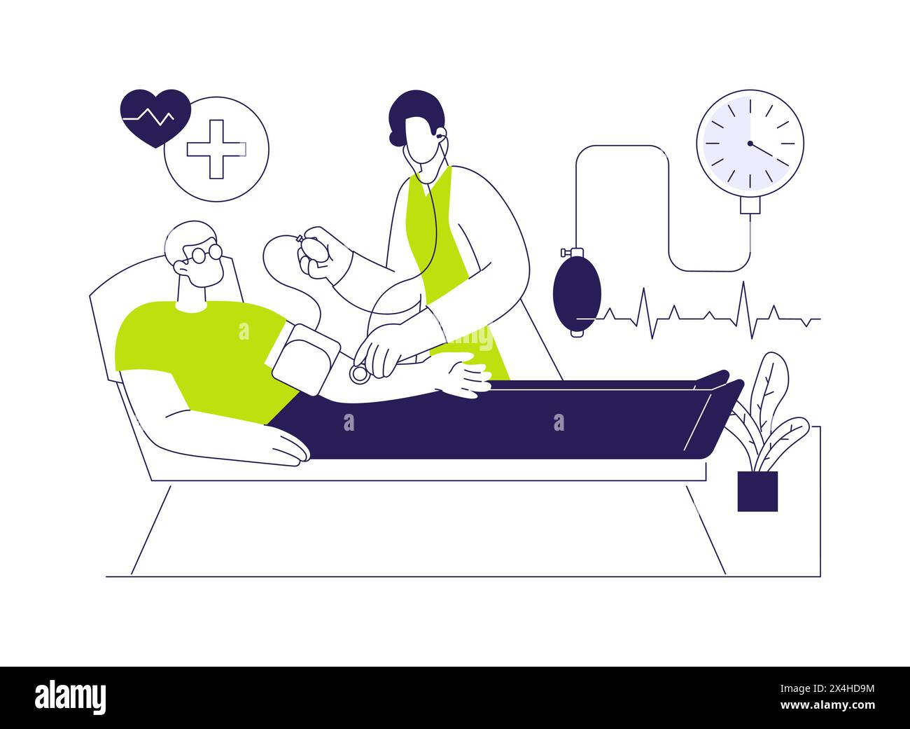 Blood pressure test abstract concept vector illustration Stock Vector ...