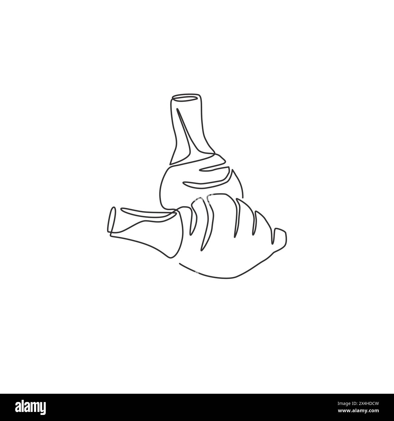 One continuous line drawing of whole healthy organic taro for farm logo ...