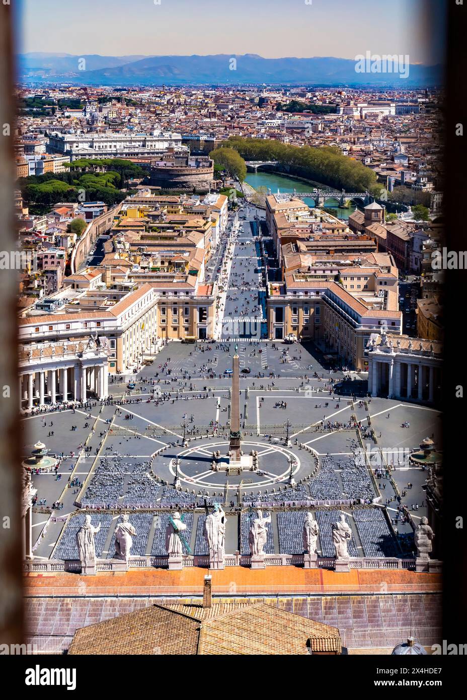Aerial view of St. Peter's Square in Vatican City, showcasing the ...