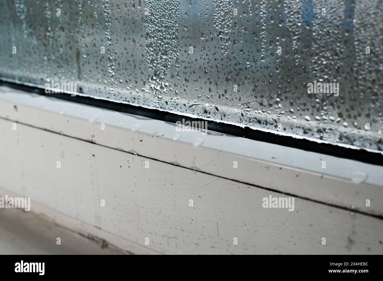 condensate. wet window glass due to high humidity Stock Photo - Alamy