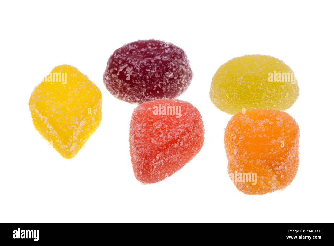 fruit gummy candies isolated on white background Stock Photo - Alamy
