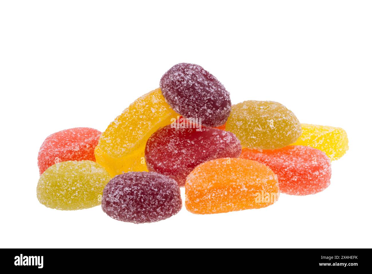 fruit gummy candies isolated on white background Stock Photo - Alamy