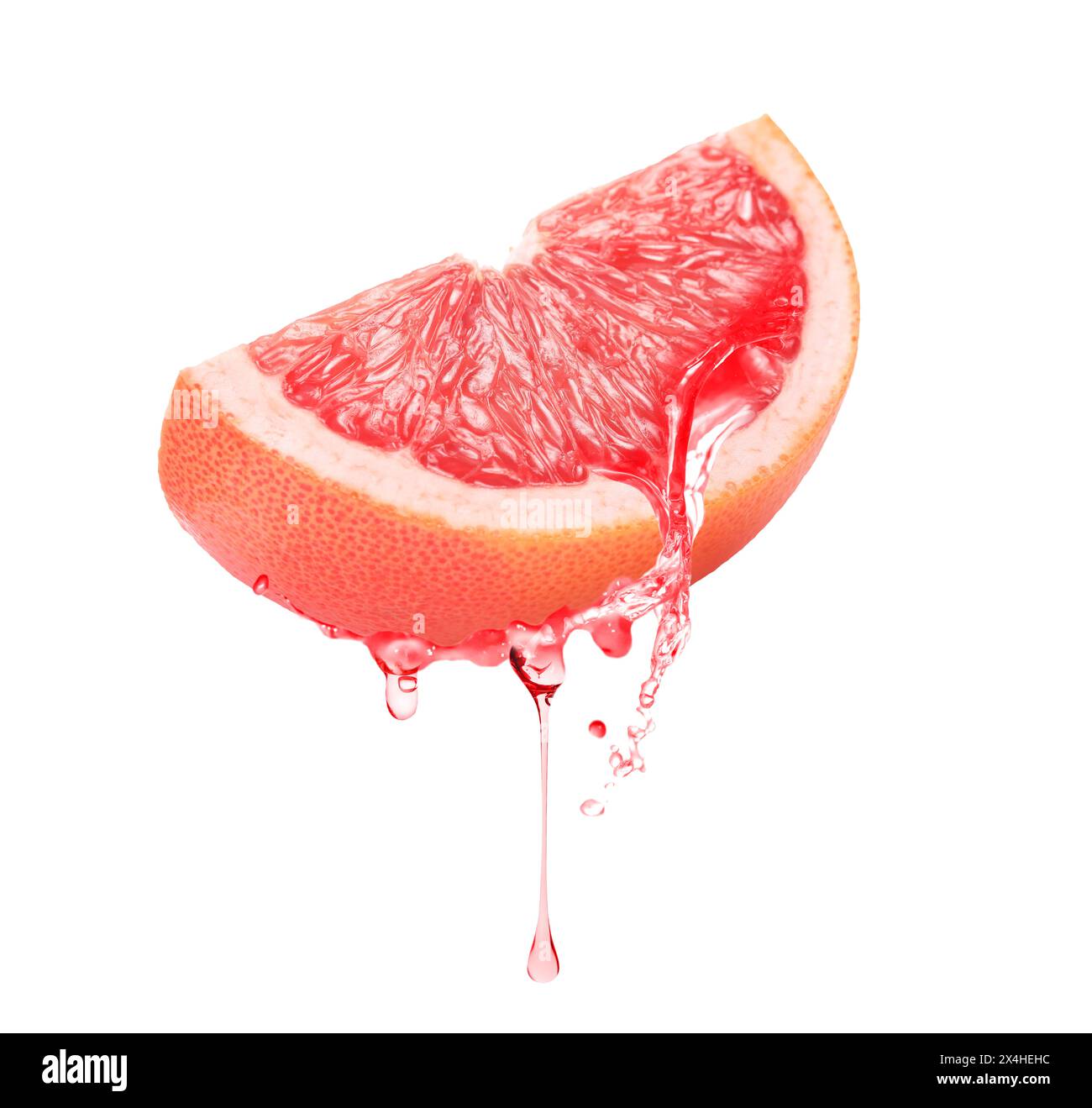 Fresh grapefruit with dripping juice on white background Stock Photo ...