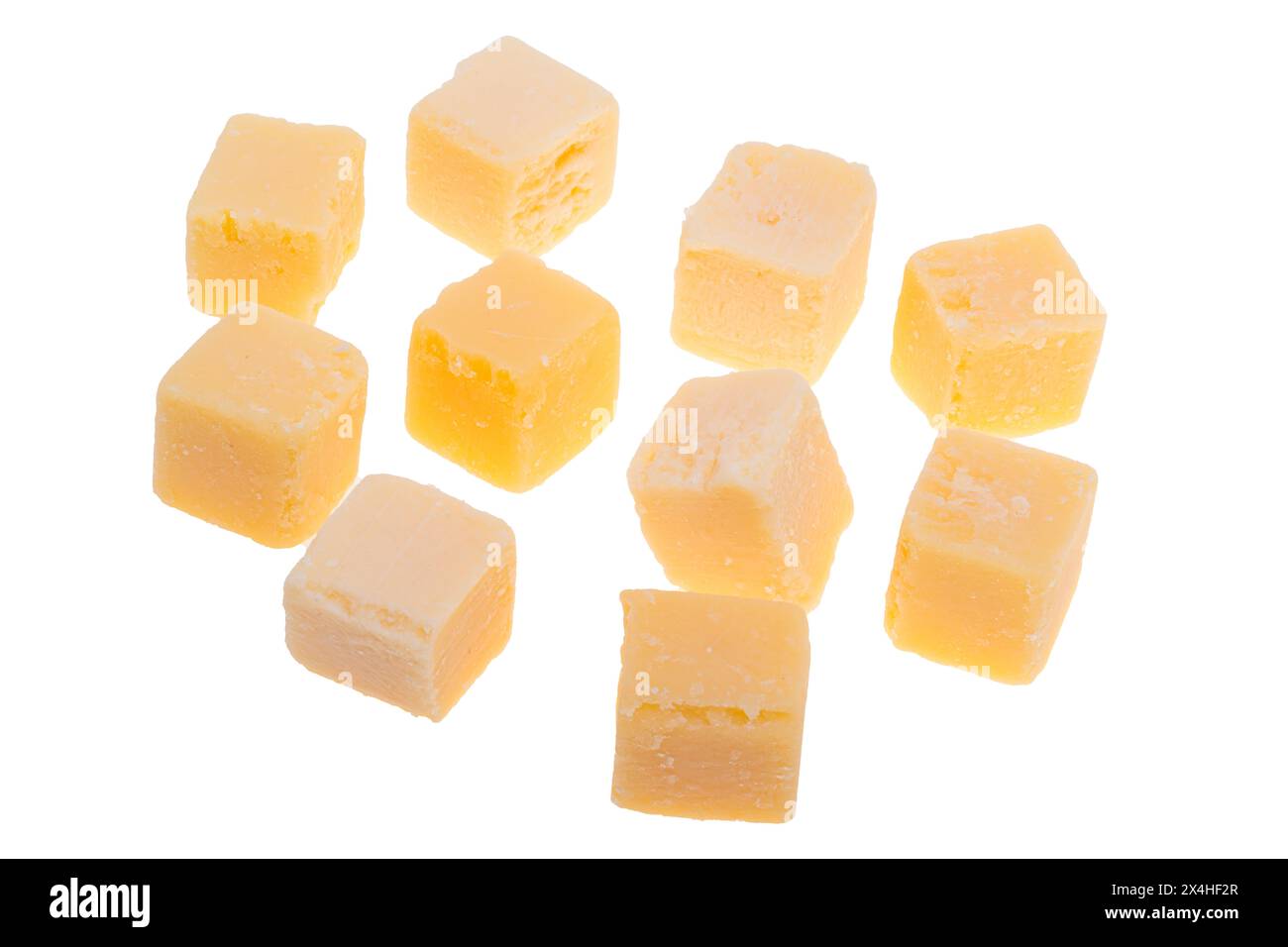 cheese cubes isolated on white background Stock Photo - Alamy