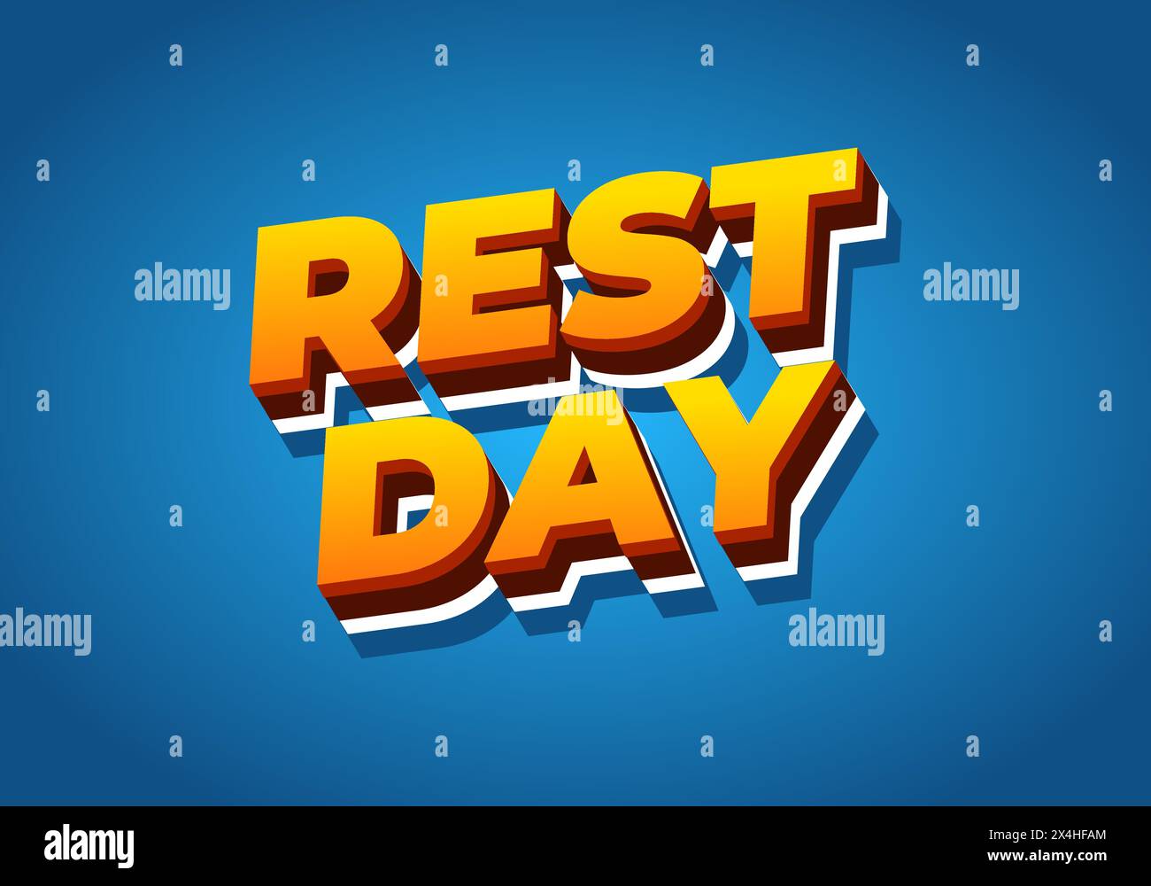 Rest day. Text effect design in 3D style with good colors Stock Vector ...
