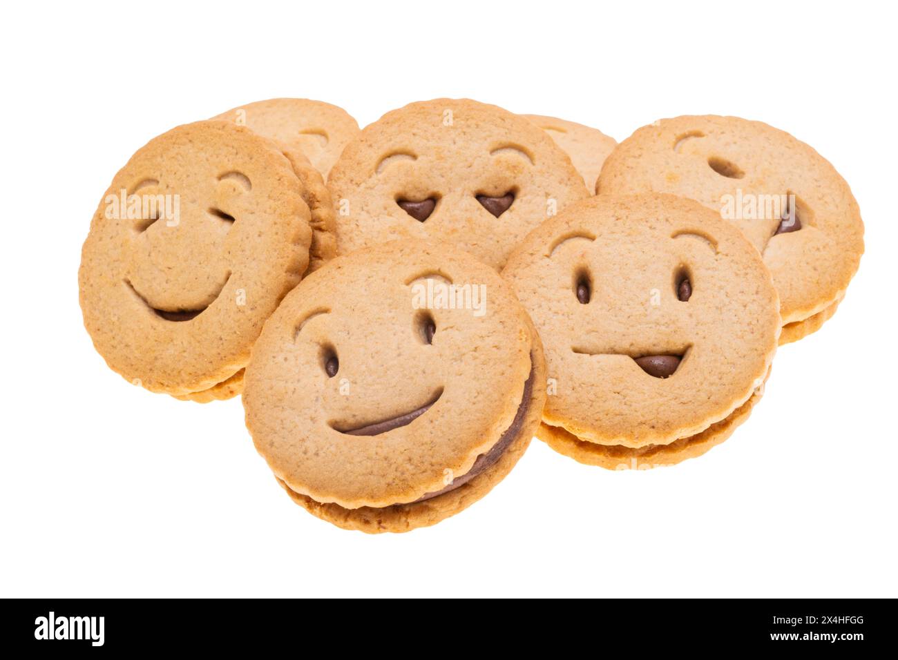 cookies smiley isolated on white background Stock Photo - Alamy