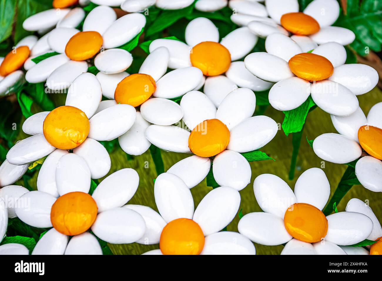 artistic reproductions of flowers made with confetti Stock Photo - Alamy