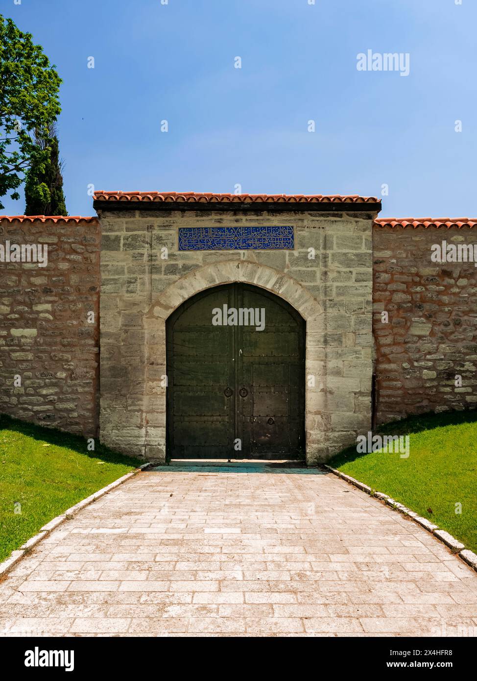 a side access to the walls of the famous Topkapi Palace, the residence ...