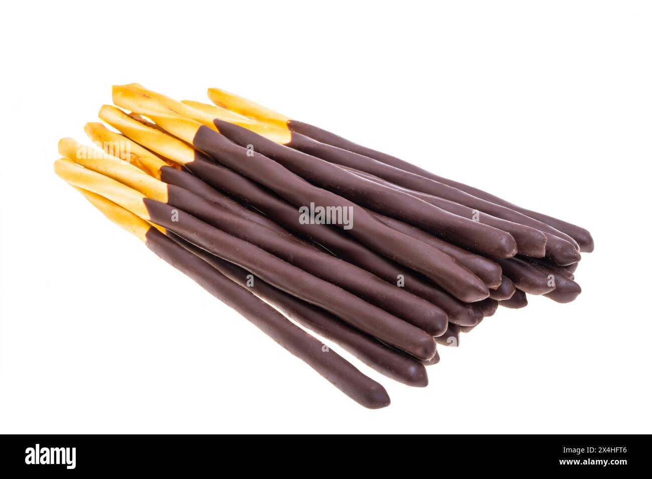 chocolate covered sticks isolated on white background Stock Photo - Alamy