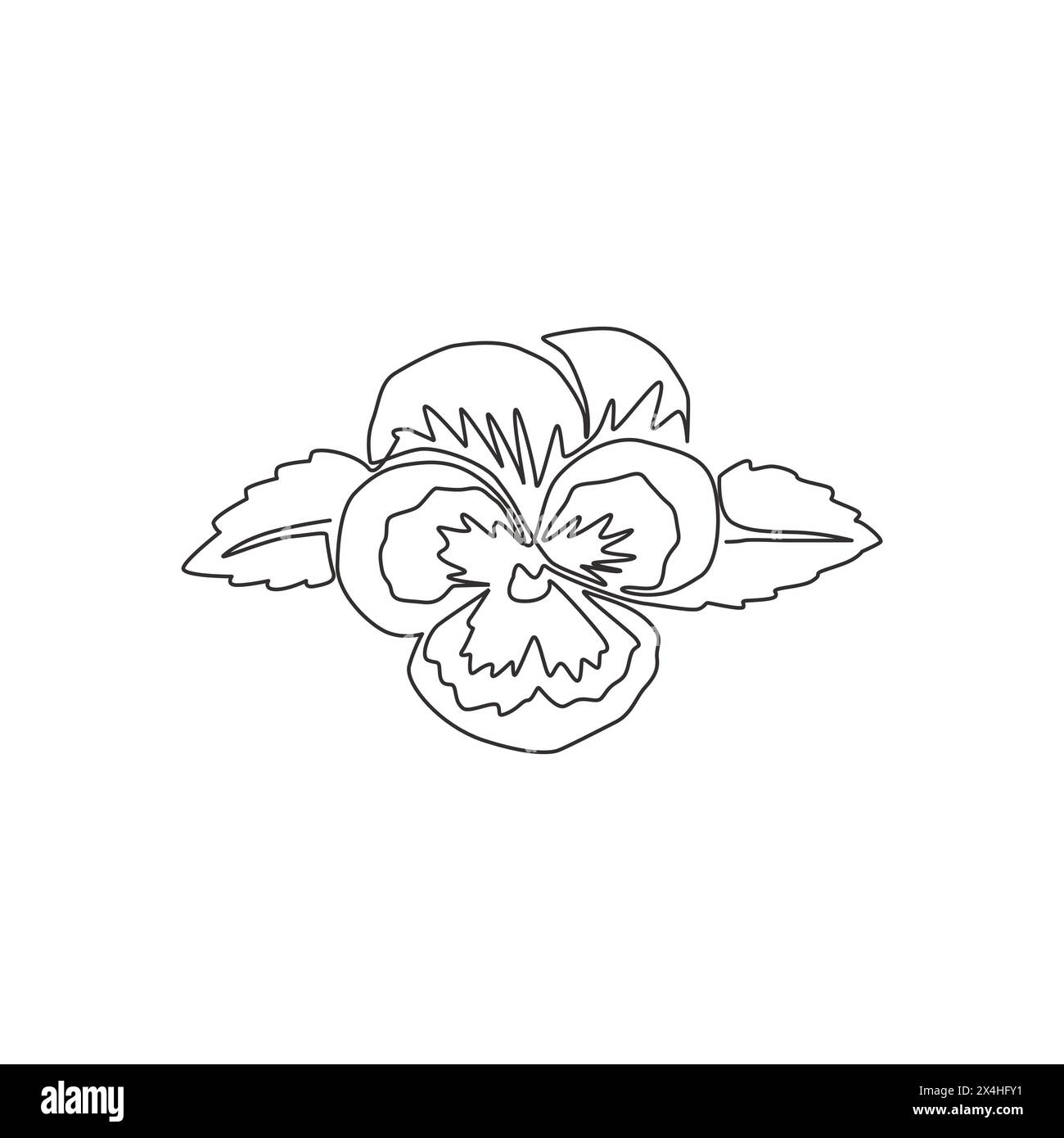 One Continuous Line Drawing Beauty Fresh Viola Hybrid For Garden Logo
