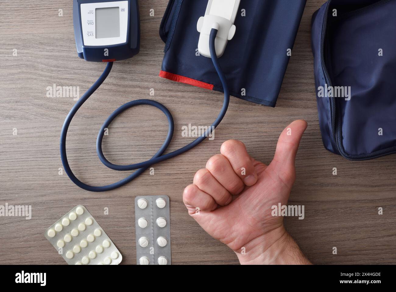 Home control of blood pressure with blood pressure monitor, medications ...