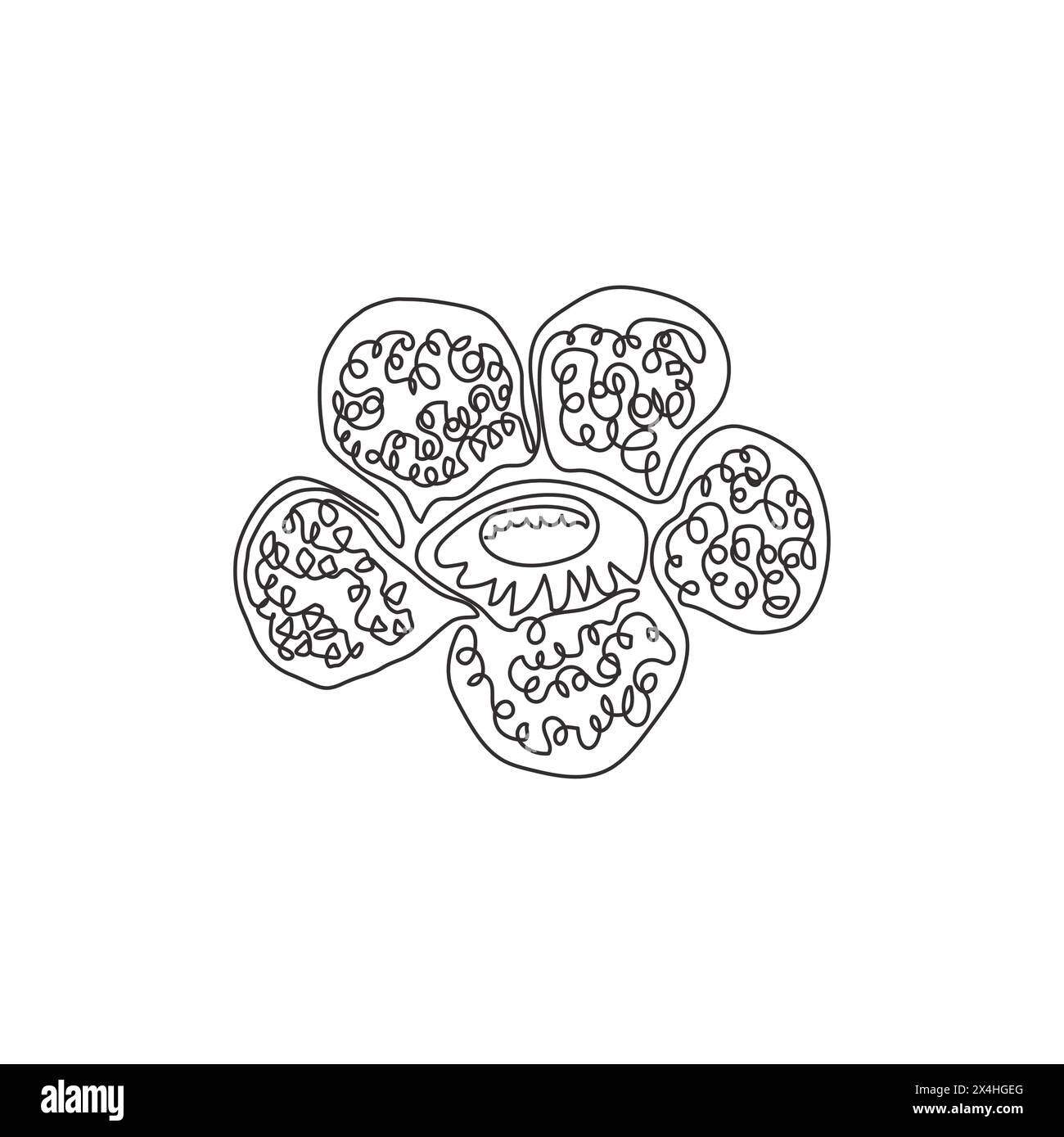 Single one line drawing beauty of fresh corpse lily for home wall art ...