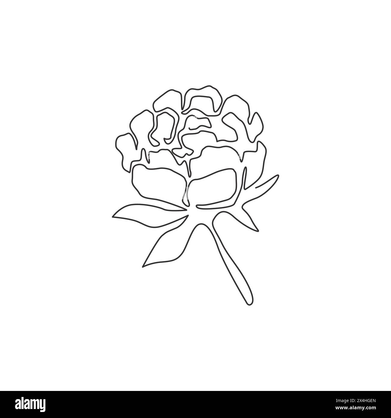 One Continuous Line Drawing Of Beauty Fresh Perennial Plant Wall Decor