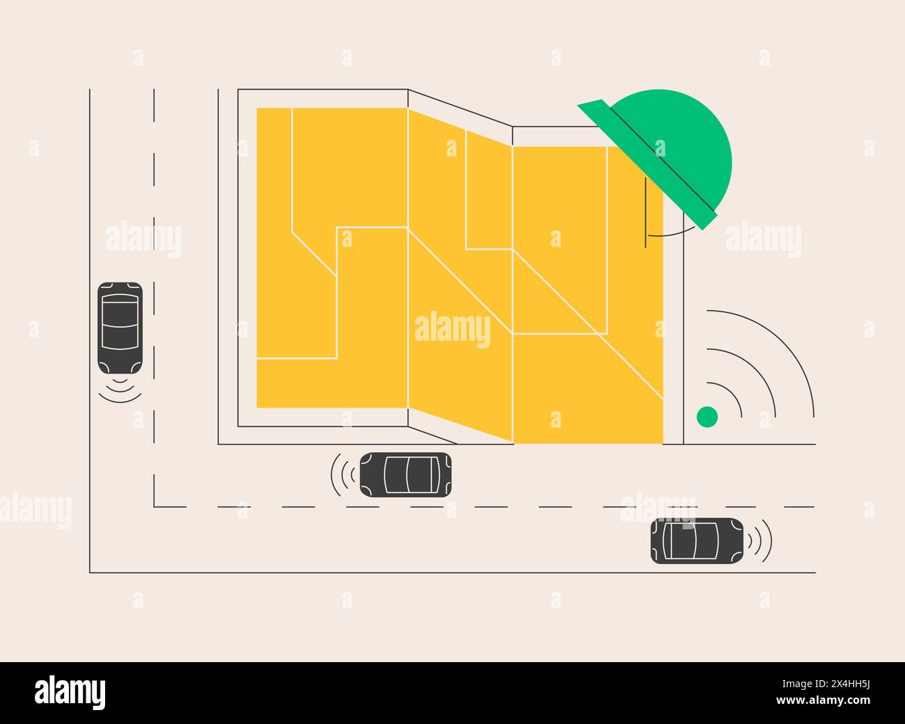 Smart roads construction abstract concept vector illustration Stock ...