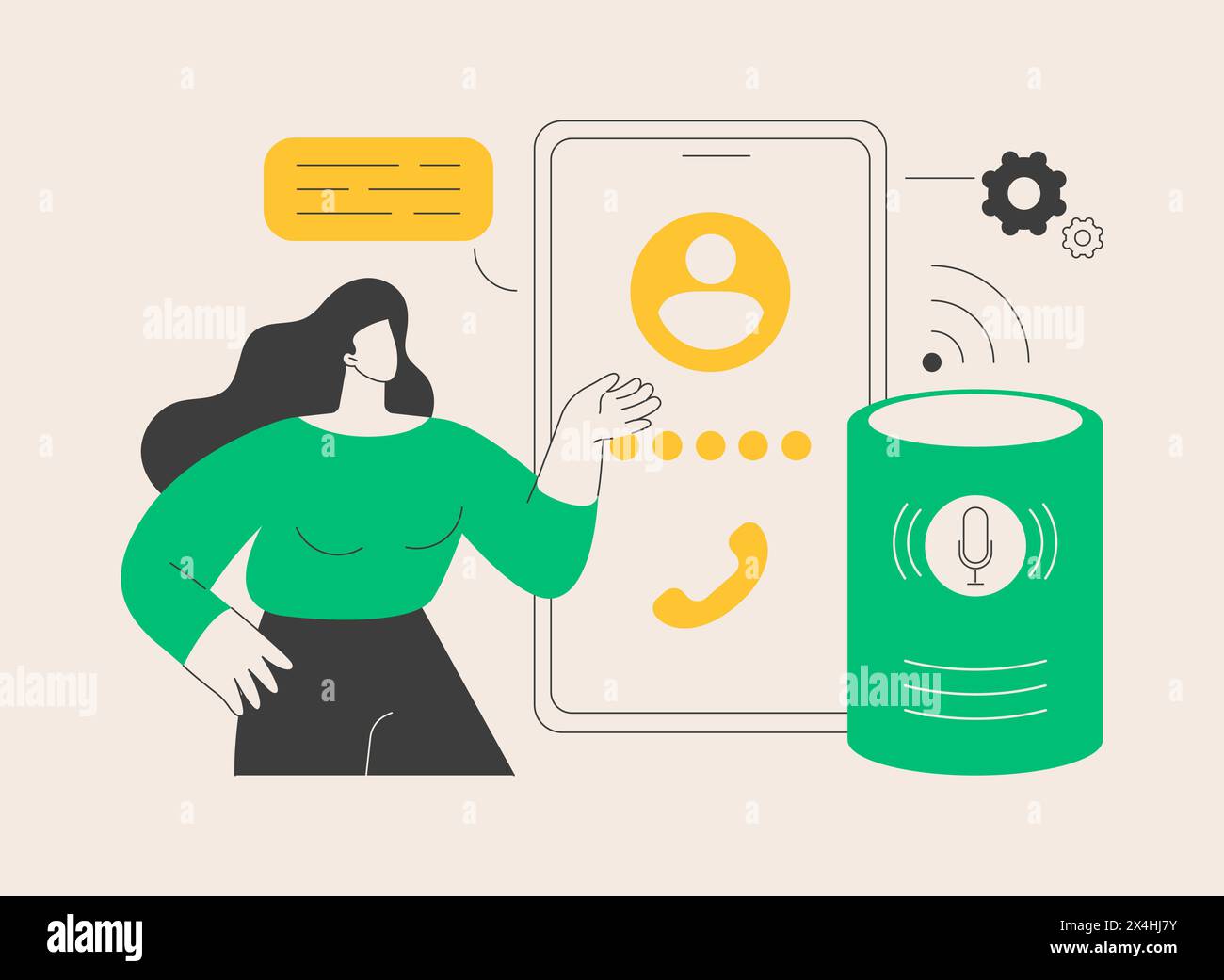Hands-free phone calling abstract concept vector illustration Stock ...