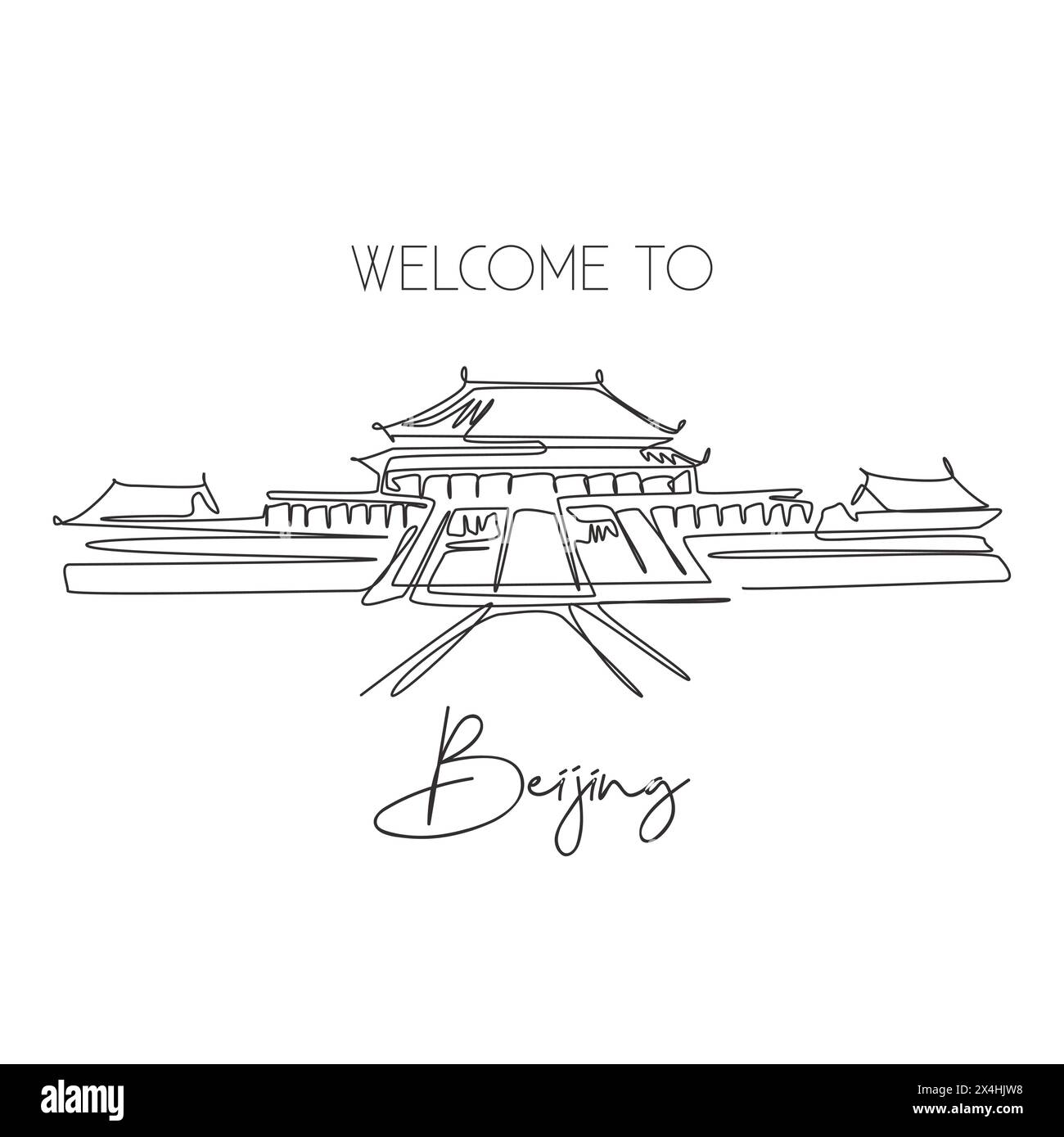 The forbidden city in beijing china Stock Vector Images - Alamy