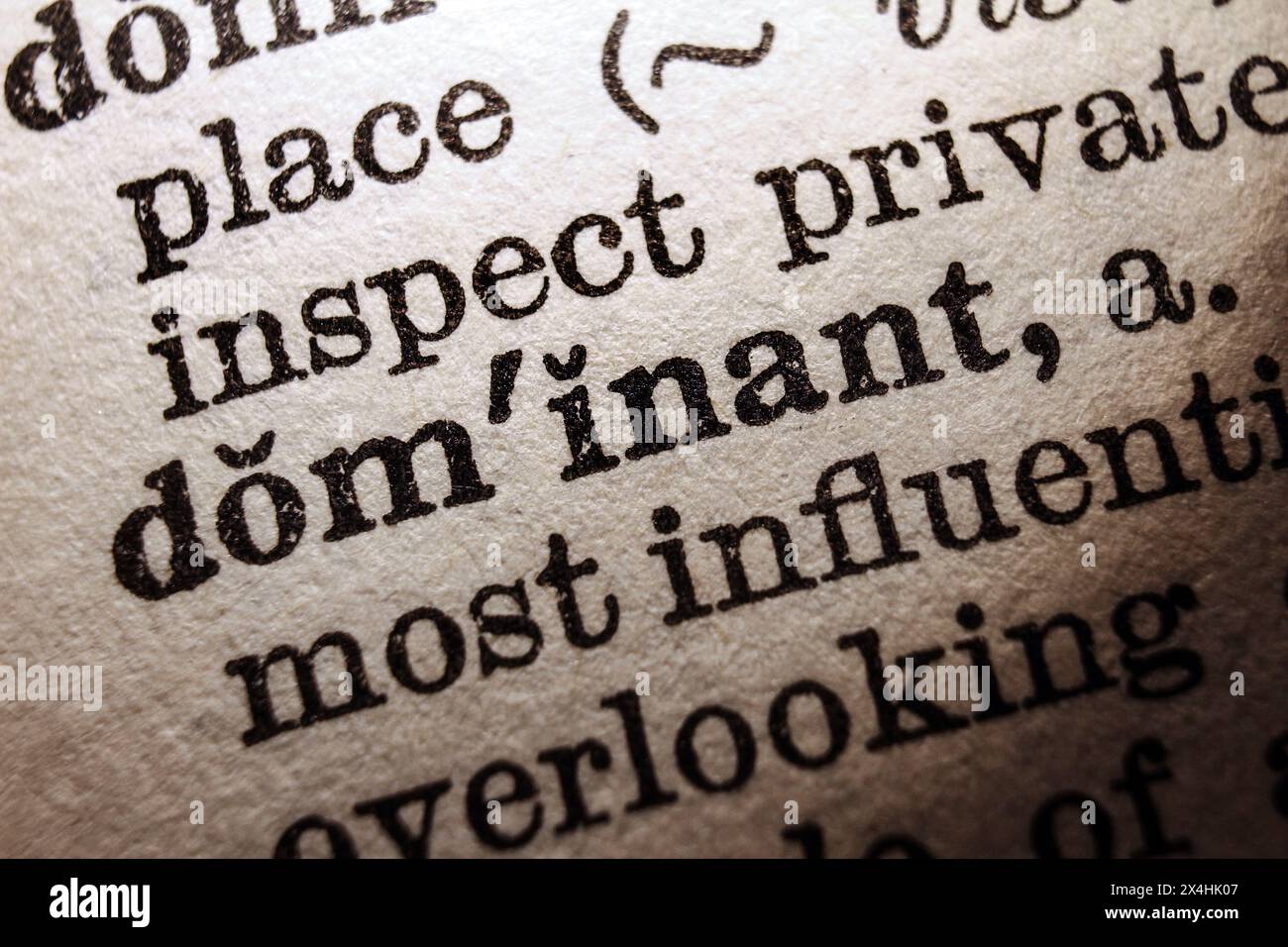 Word dominant on dictionary page, macro close-up Stock Photo - Alamy Word dominant on dictionary page, macro close-up Stock Photo - Alamy