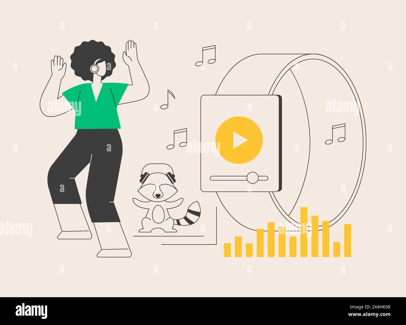 Smartwatch as portable media player abstract concept vector ...