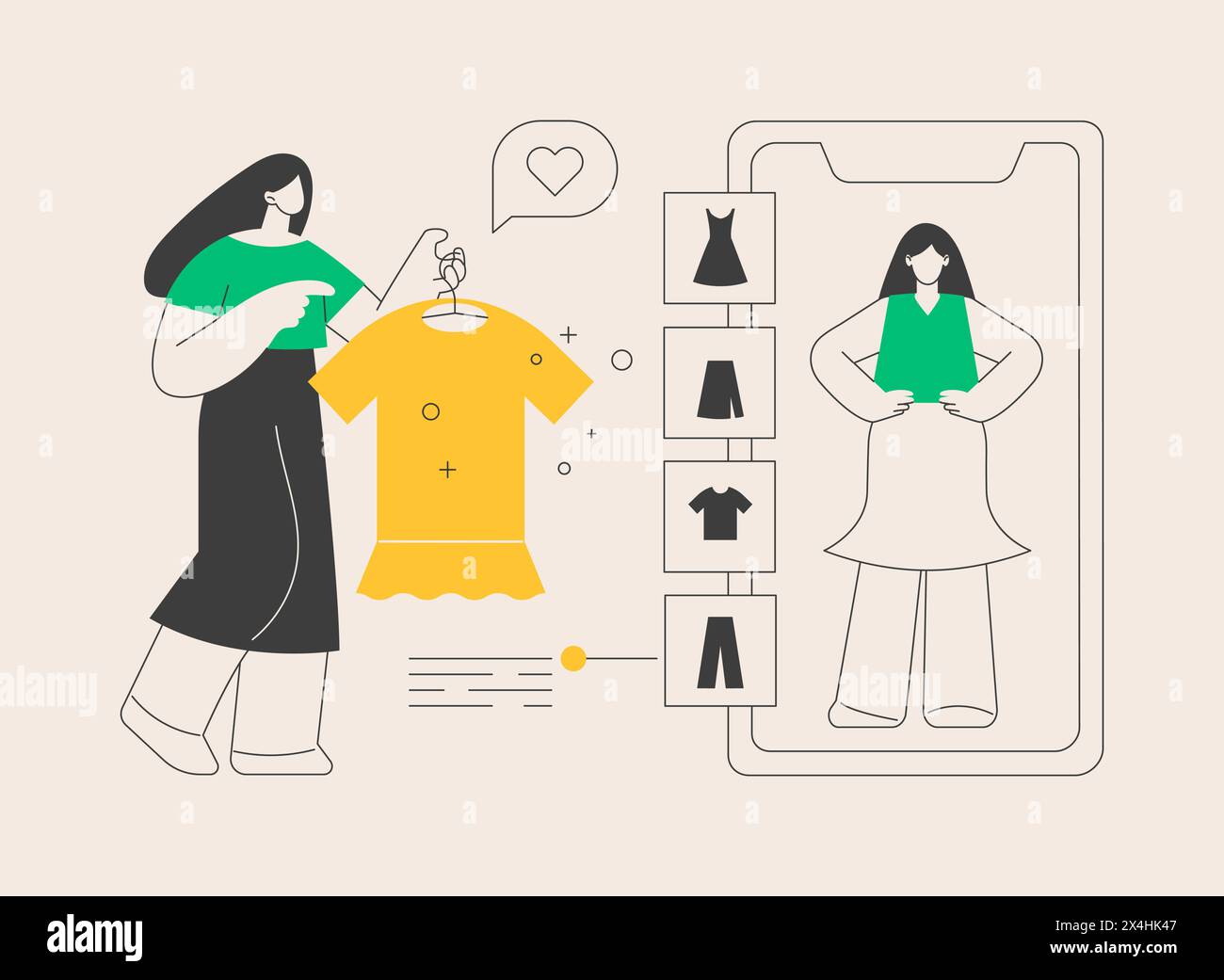 Virtual fitting room abstract concept vector illustration Stock Vector ...