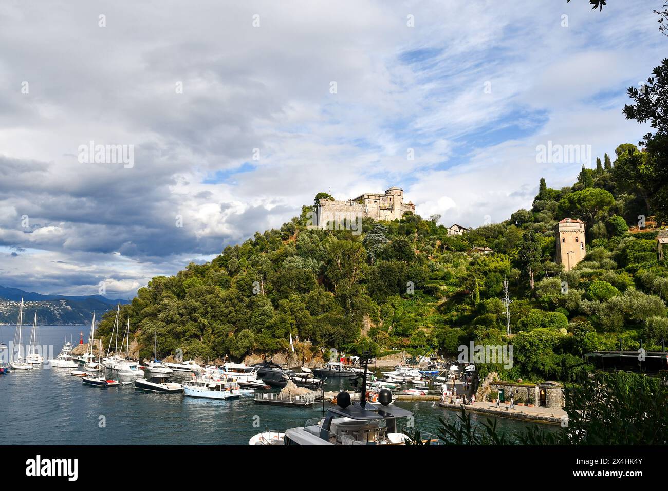 View of the small harbor ("Porticciolo") of the famous holiday resort ...