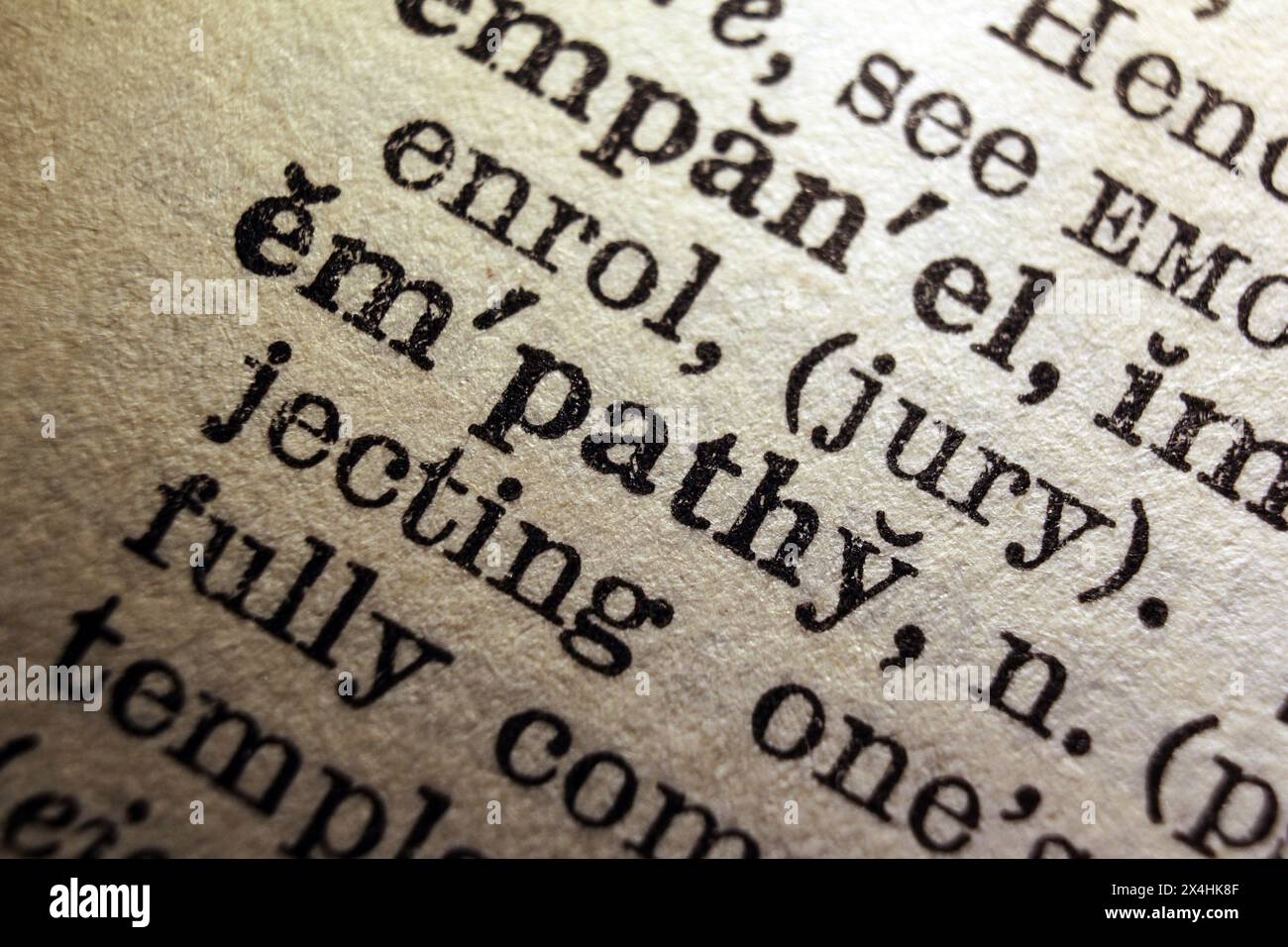 Word empathy on dictionary page, macro close-up Stock Photo - Alamy