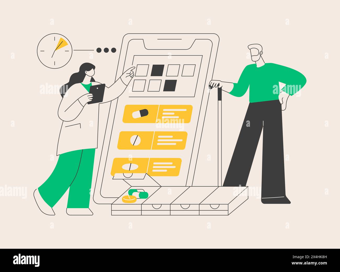 Smart pill boxes abstract concept vector illustration Stock Vector ...