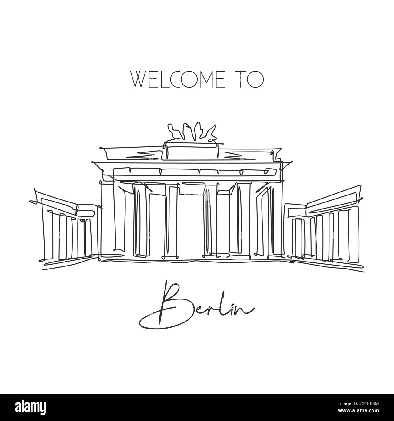 One continuous line drawing Brandenburg Gate landmark. World iconic ...