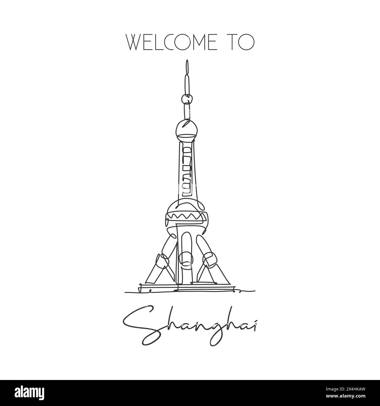 Depok, Indonesia - August 6, 2019: One single line drawing Oriental ...