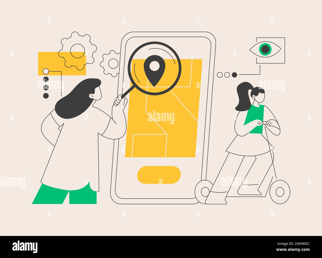 Mobile Tracking Soft Abstract Concept Vector Illustration Stock Vector Image And Art Alamy