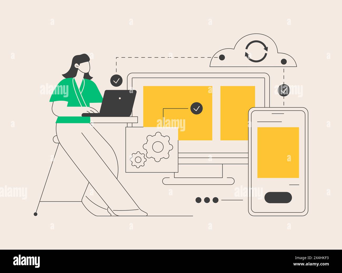 Cloud connection abstract concept vector illustration Stock Vector ...