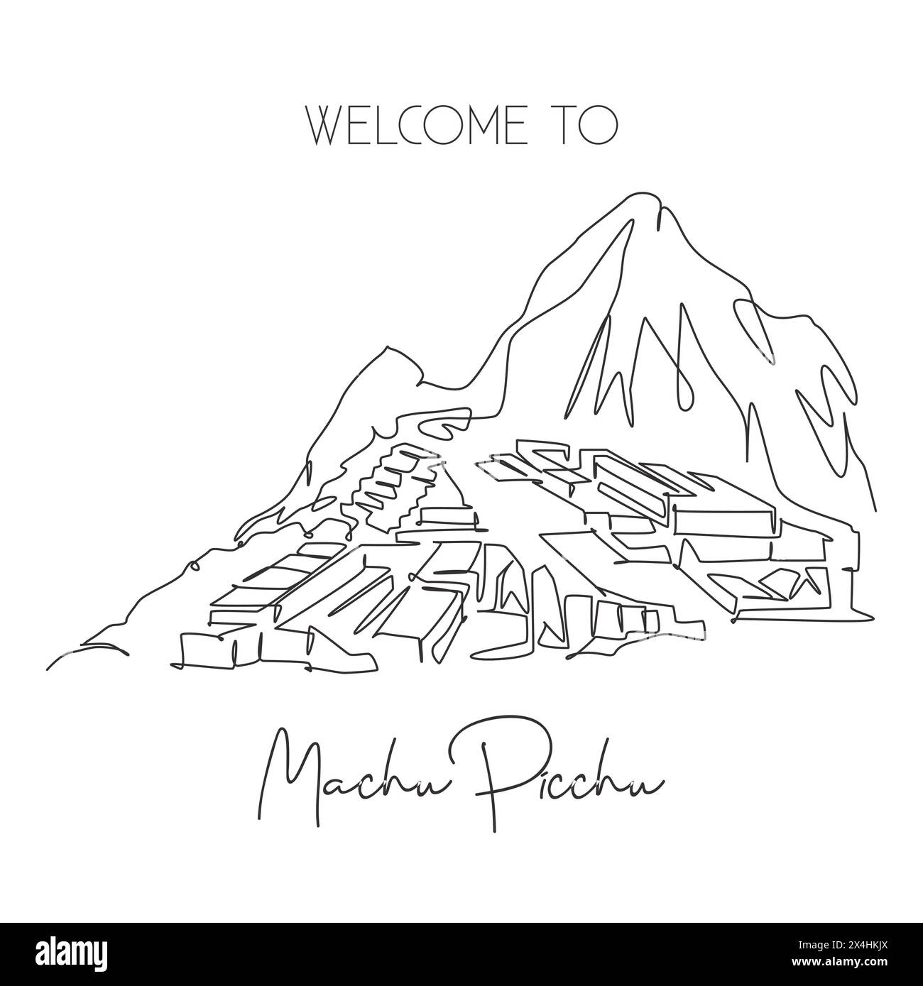 Machu picchu rock wall Stock Vector Images - Alamy