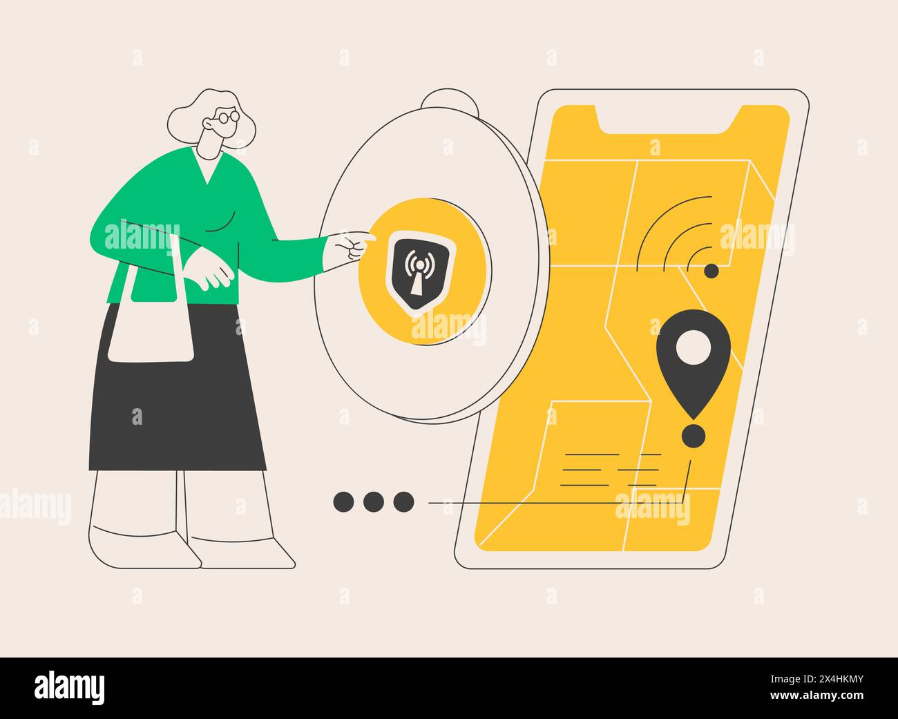 Personal emergency button abstract concept vector illustration Stock ...