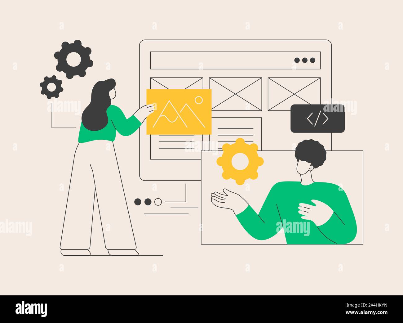 Website template abstract concept vector illustration Stock Vector ...