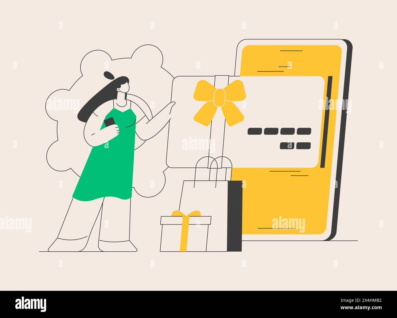 Digital gift card abstract concept vector illustration Stock Vector ...