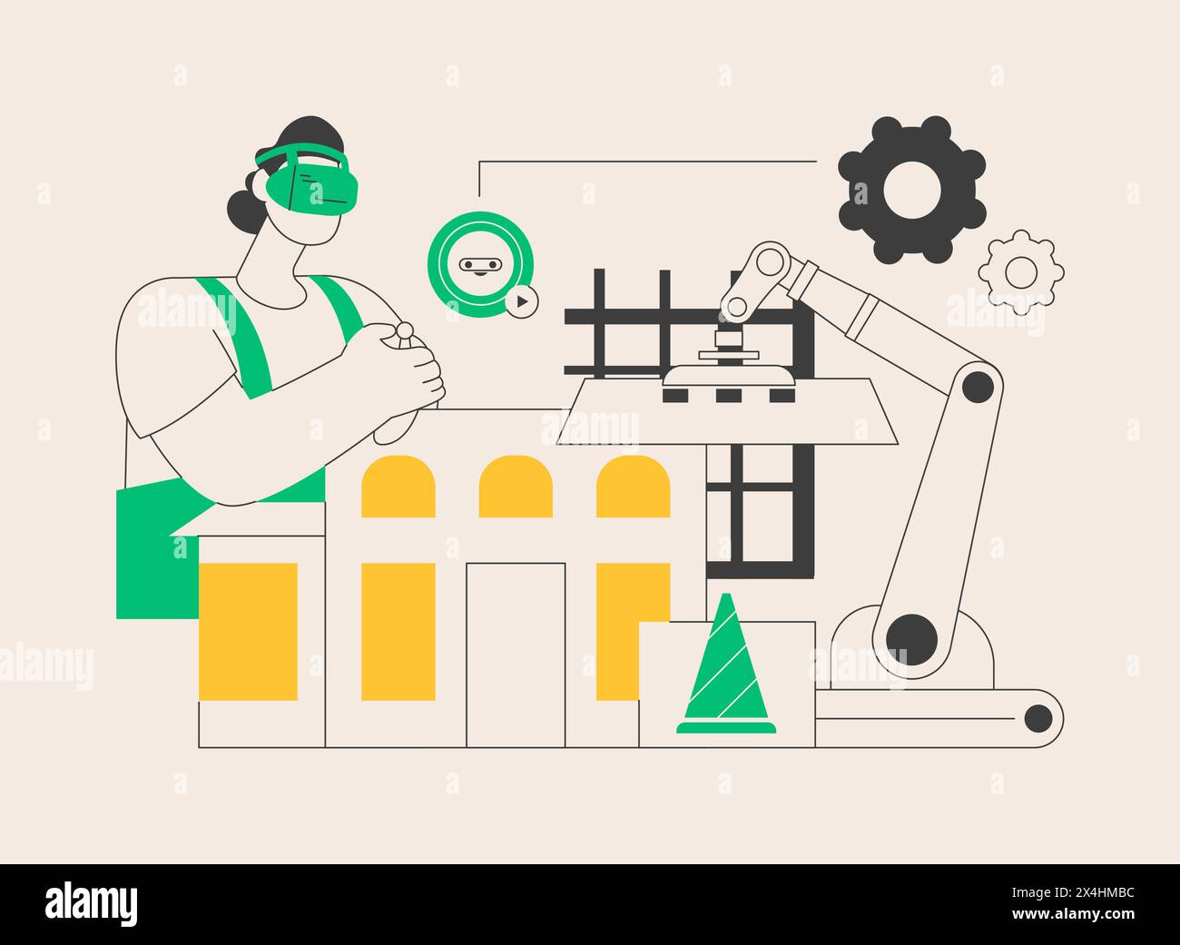 Automated construction equipment abstract concept vector illustration ...