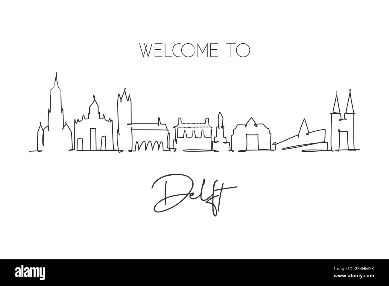 Delft old town holland Stock Vector Images - Alamy