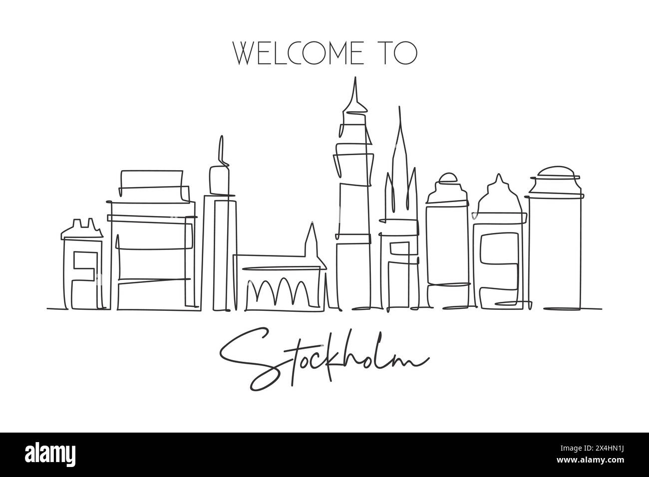 Stockholm skyline vector vectors hi-res stock photography and images ...