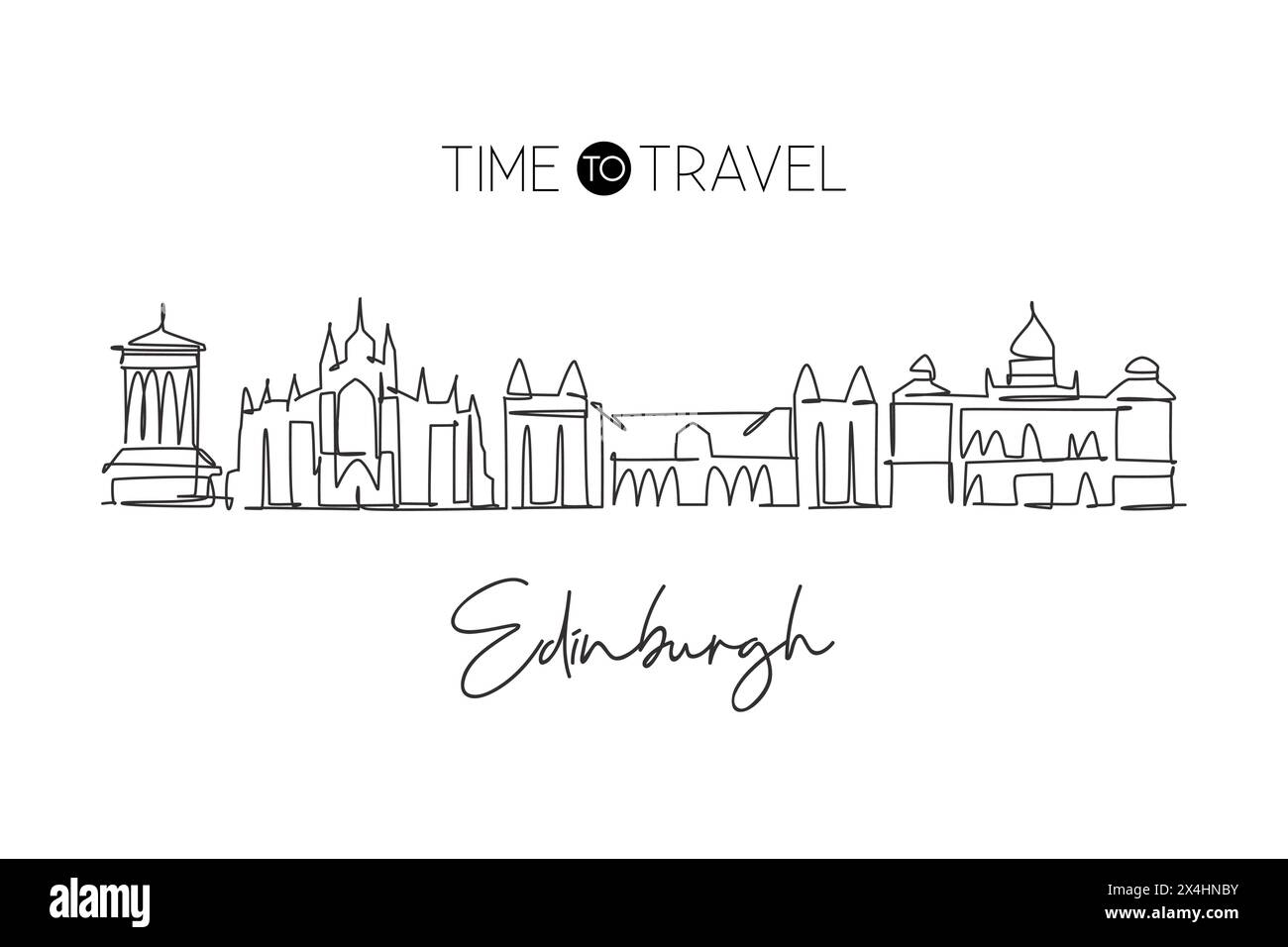 Edinburgh skyline line drawing hi-res stock photography and images - Alamy