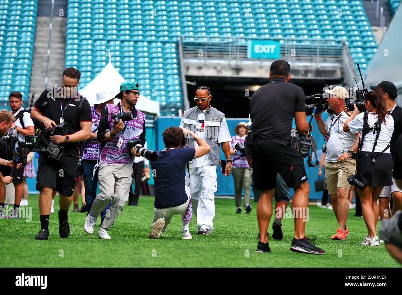 Miami, USA. 03rd May, 2024. Lewis Hamilton (GBR) Mercedes AMG F1 ...