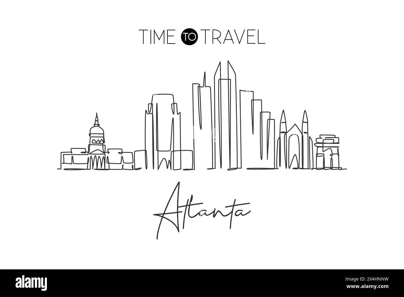 Atlanta georgia skyline view Stock Vector Images - Alamy