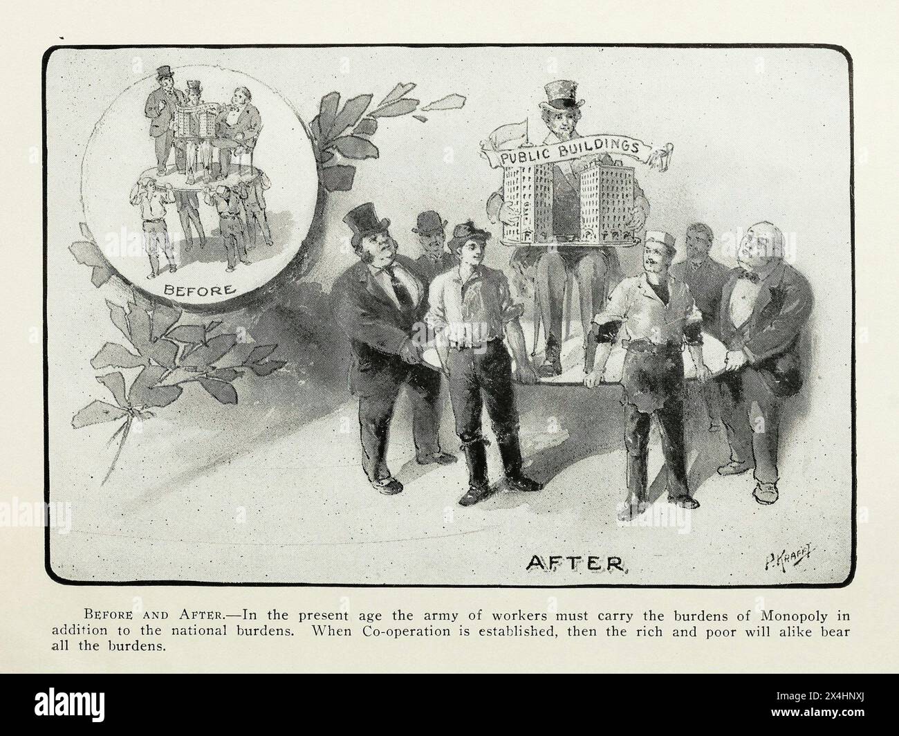 Cooperation between rich and poor in public ownership. Illustration ...