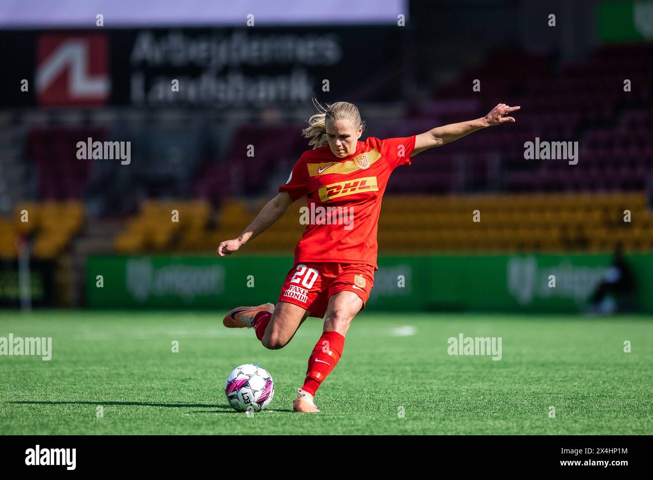 Farum, Denmark. 27th, April 2024. Anna Walter (20) of FC Nordsjaelland ...