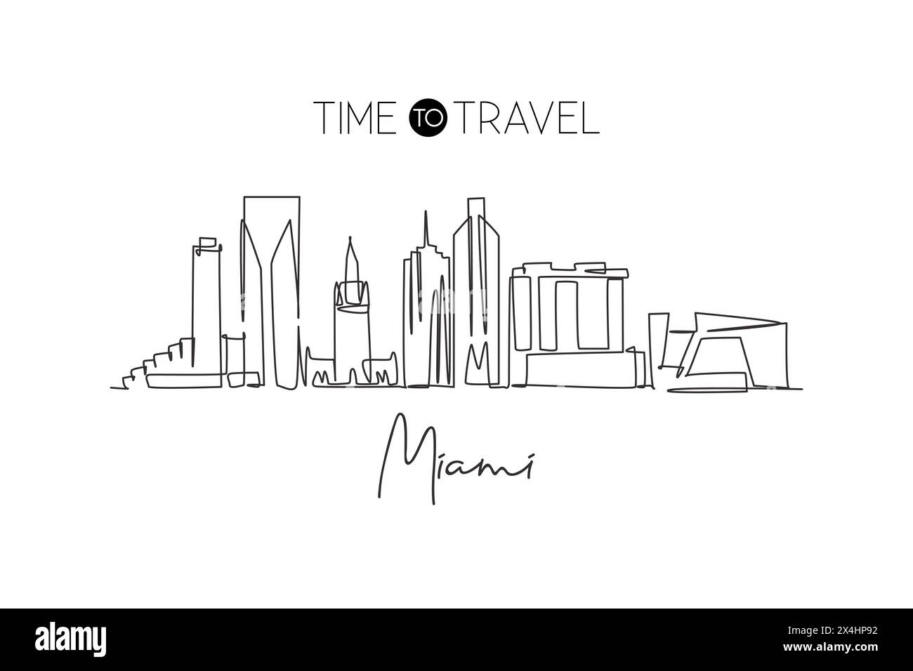 Miami skyline drawing hi-res stock photography and images - Alamy