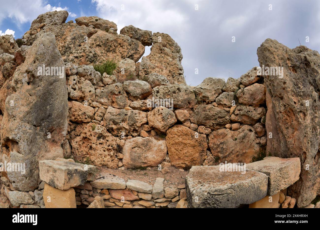 Malta Island, Gozo, the ruins of Ggantija Temples (3600-3000 BC), the ...