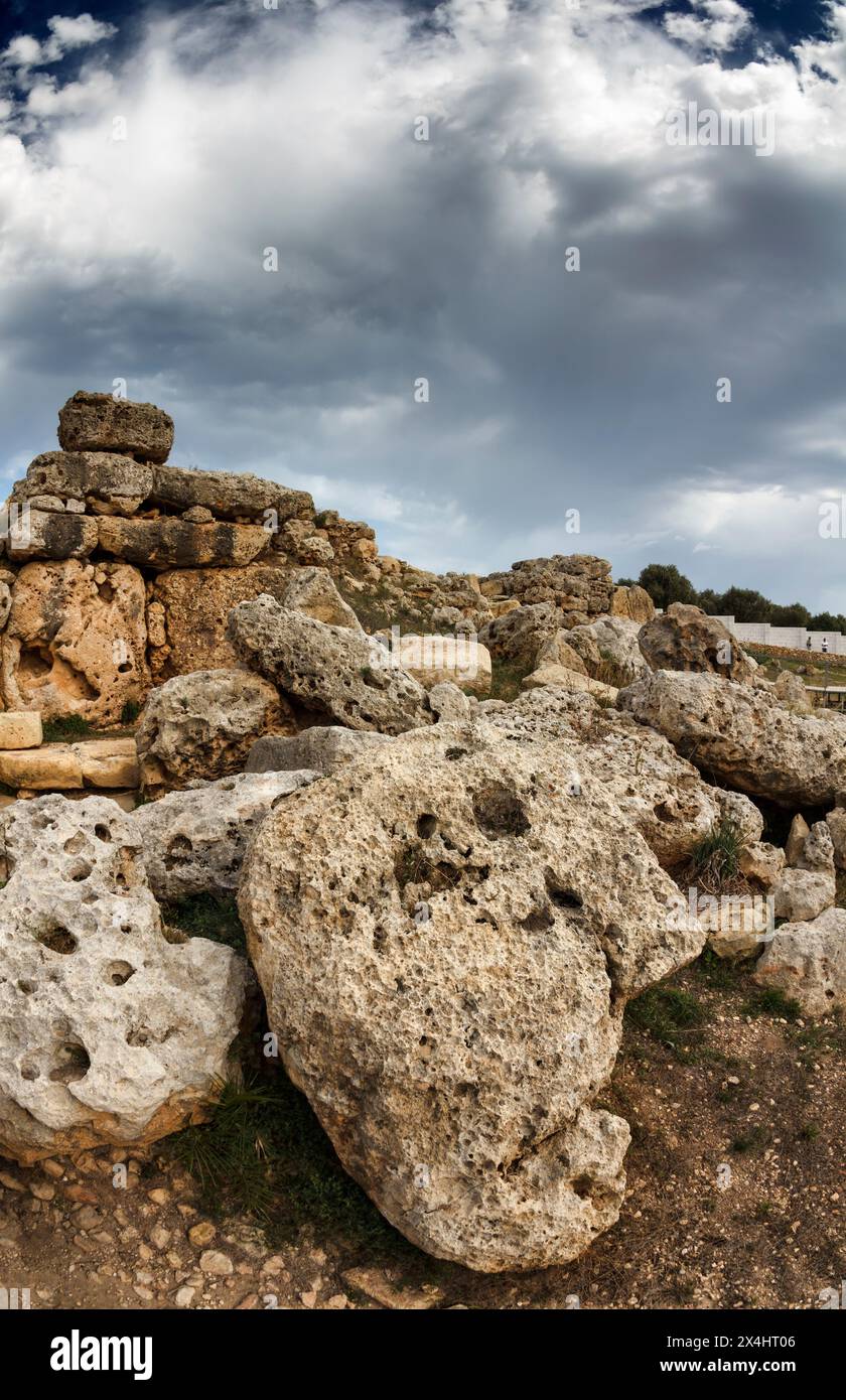Malta Island, Gozo, the ruins of Ggantija Temples (3600-3000 BC), the ...