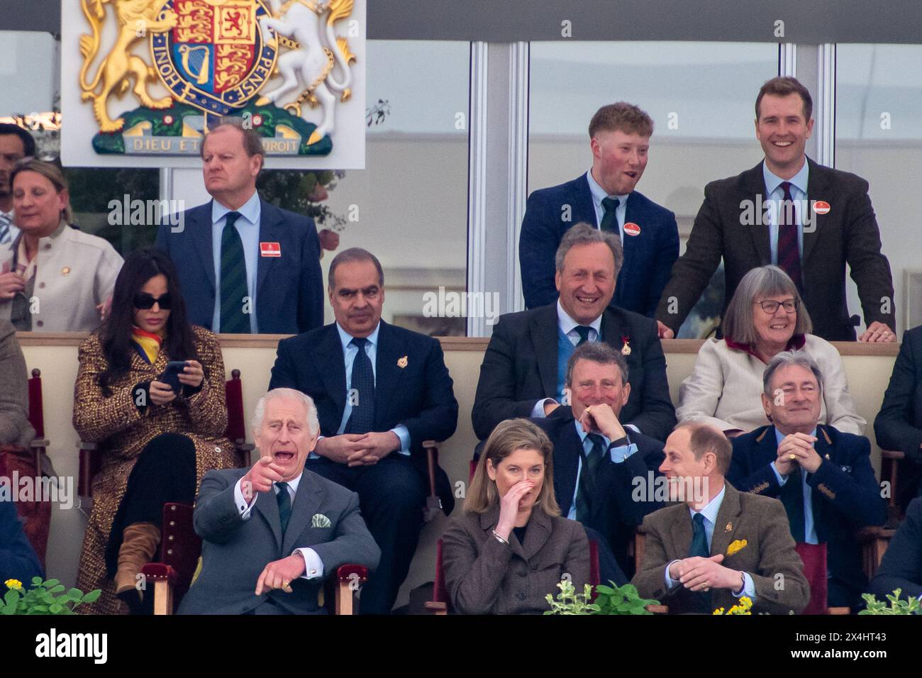 Windsor, Berkshire, UK. 3rd May, 2024. His Majesty The King enjoying watching the DAKS Pony Club ...