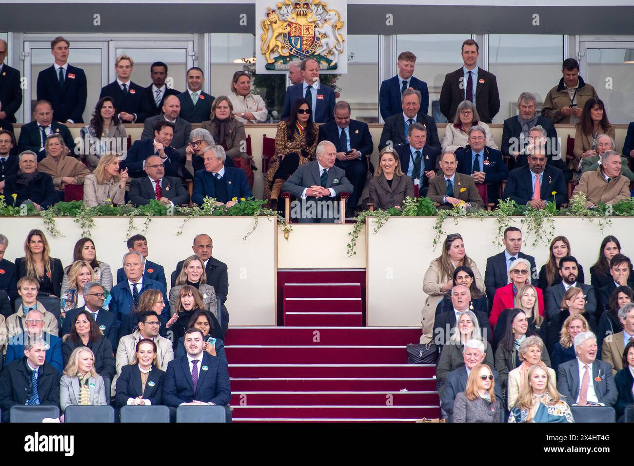 Windsor, Berkshire, UK. 3rd May, 2024. His Majesty The King enjoying watching the DAKS Pony Club ...