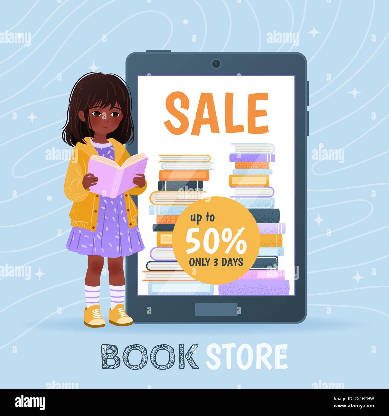 Online bookstore. Sale banner, online education concept Stock Vector ...